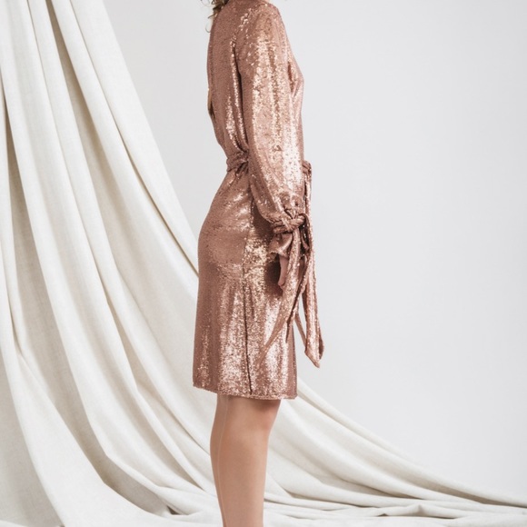 cmeo collective | Dresses | Cmeo Collective Illuminated Ls Rose Gold ...